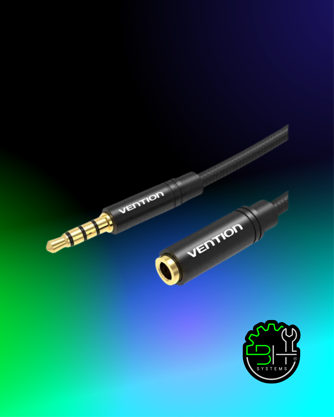 Cable Extensor Audio Auxiliar Plug 3.5mm 0.5m Vention - BH SYSTEMS