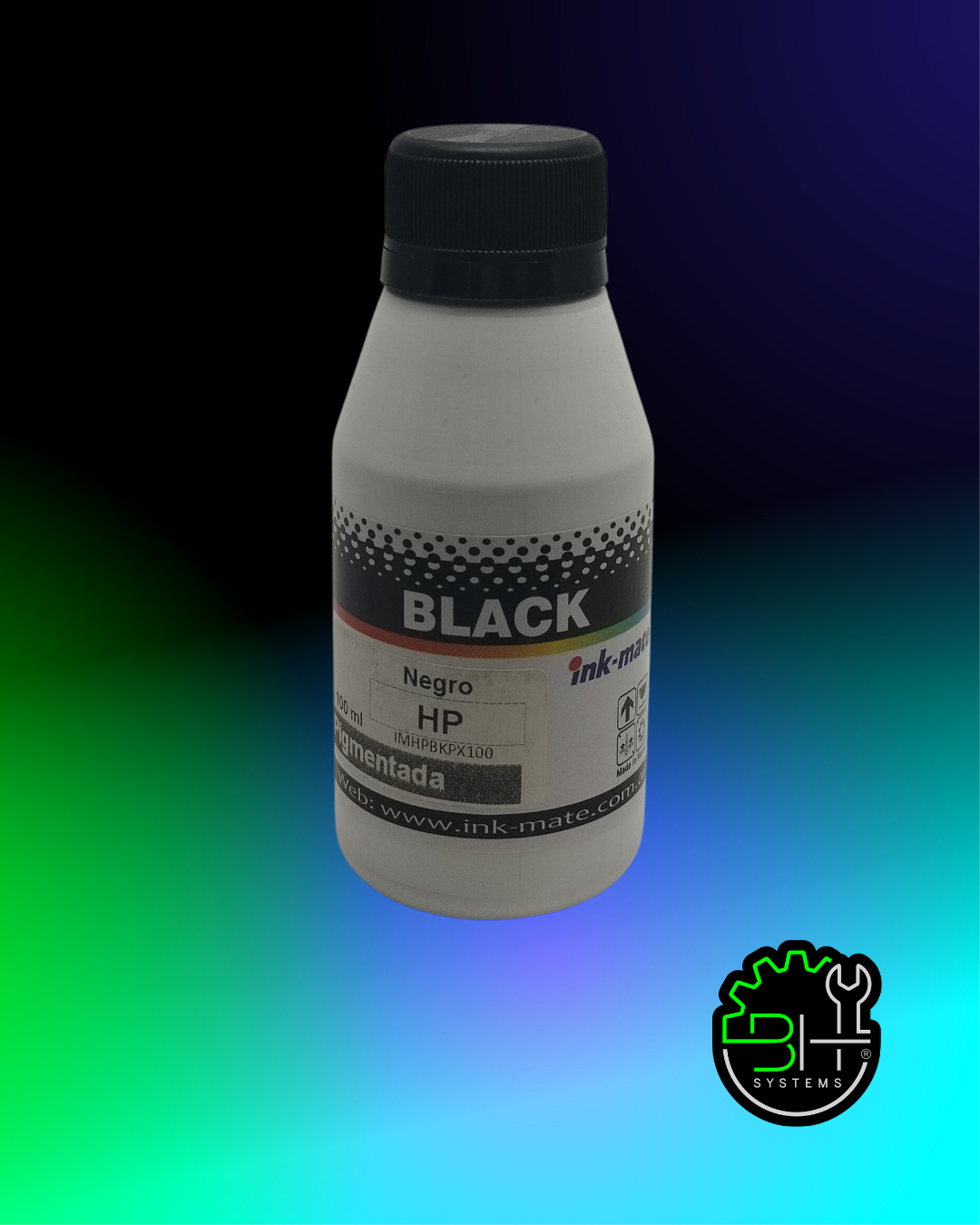 Tinta Ink-Mate HP Negra Pigmentada x 100cc - BH SYSTEMS