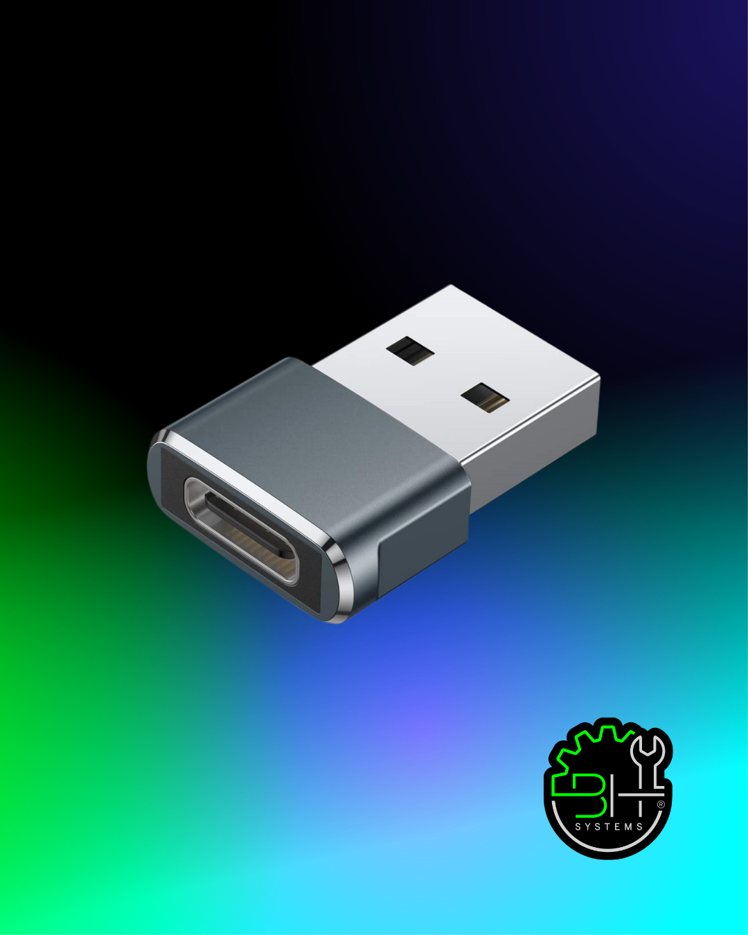 Adaptador USB Tipo C Hembra A USB Macho Tipo A - BH SYSTEMS
