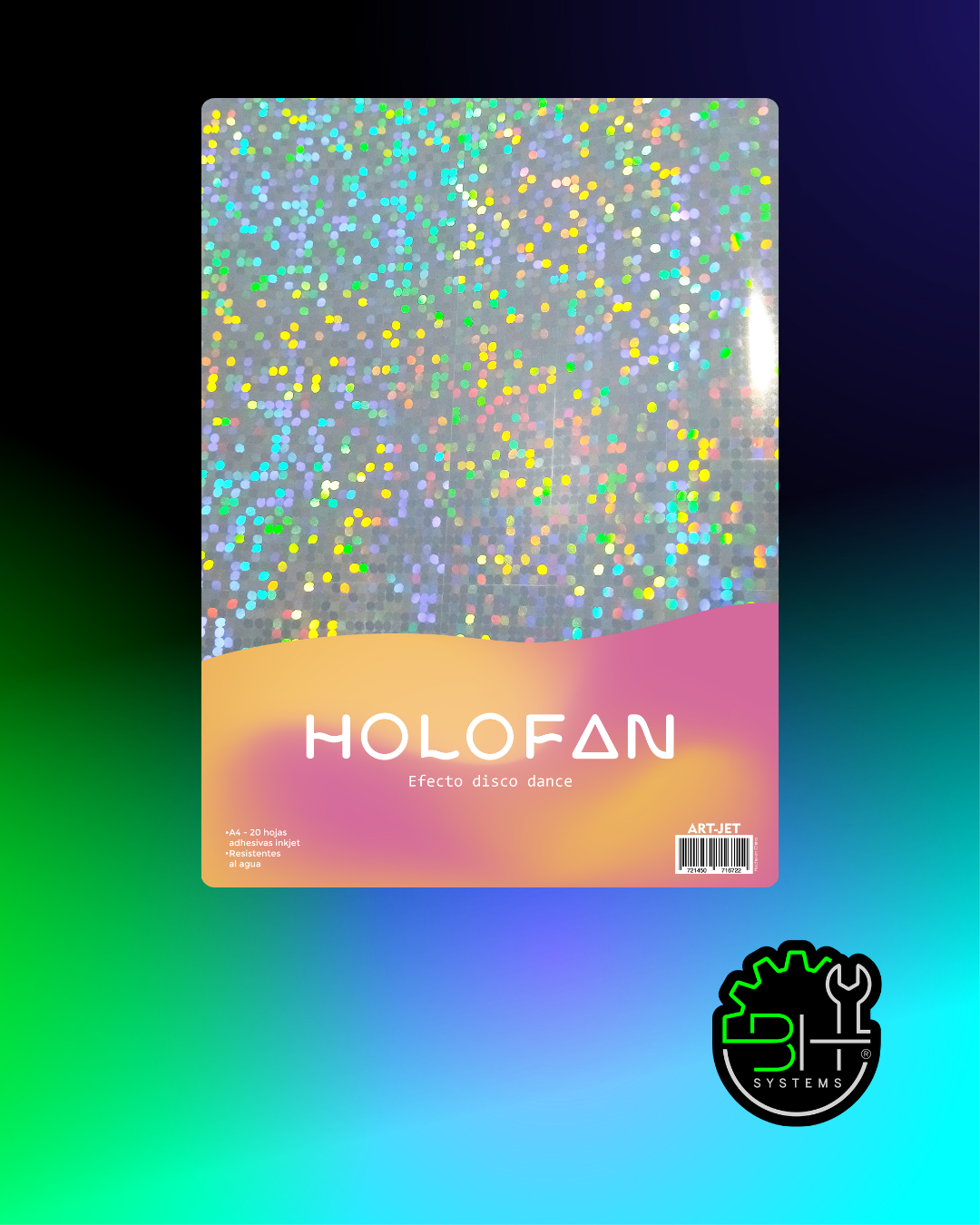 Holofan Efecto Disco Dance Art-jet 110mic A4 x 20Hojas - BH SYSTEMS